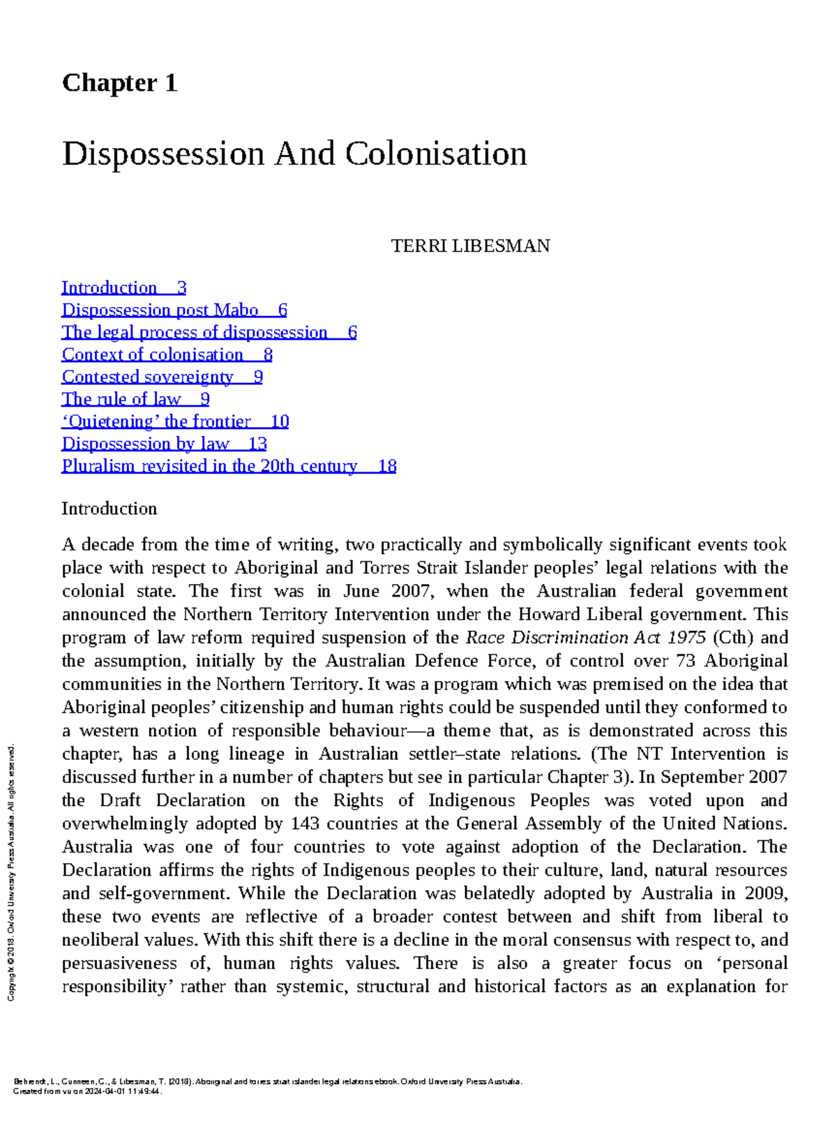 Chapter 1 Dispossession and colonisation - Chapter 1 Dispossession And ...