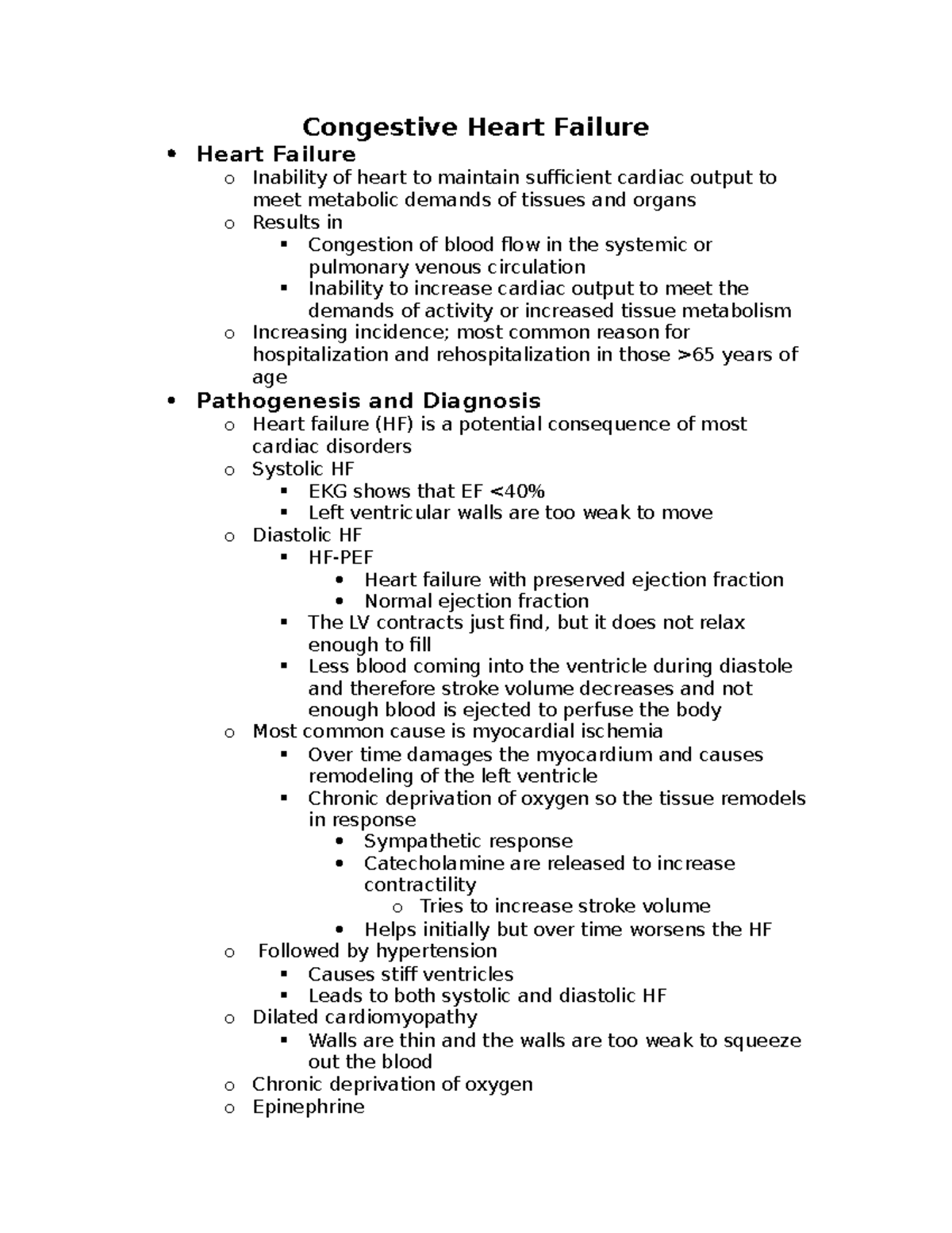 CHF - Congestive Health Failure Notes - Congestive Heart Failure Heart ...