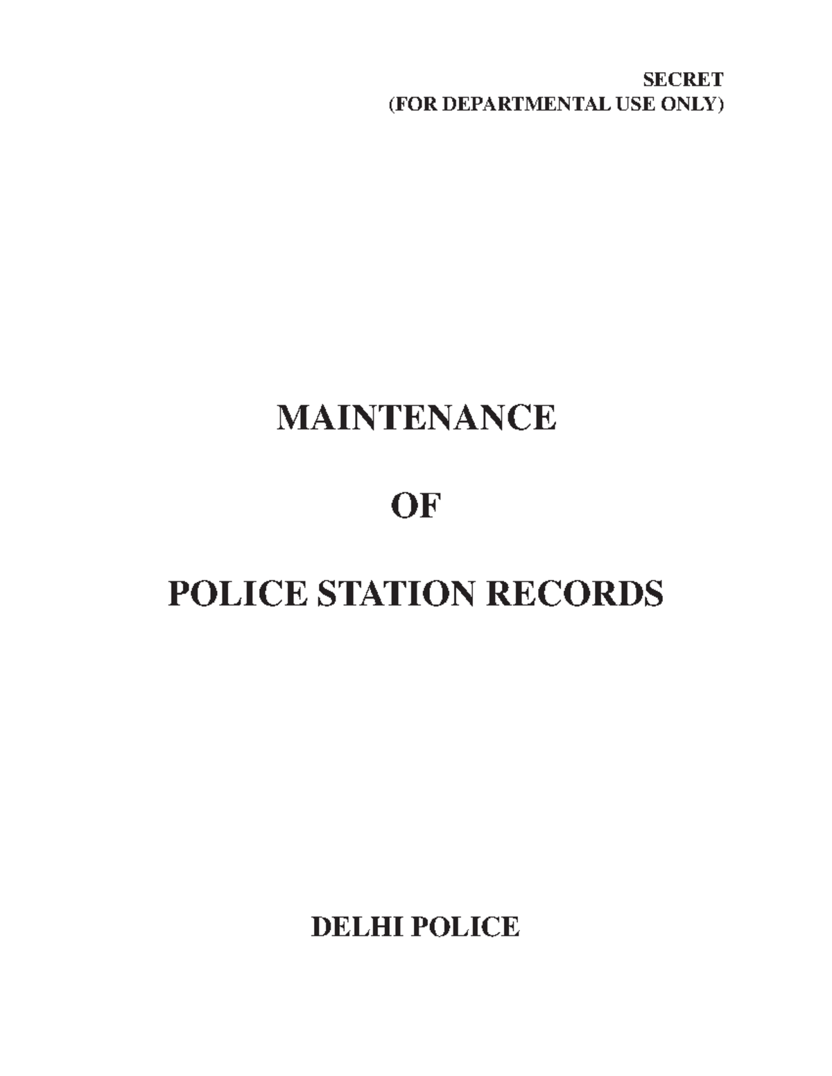 1930072729-Maintenance of Police Station records - MAINTENANCE OF ...