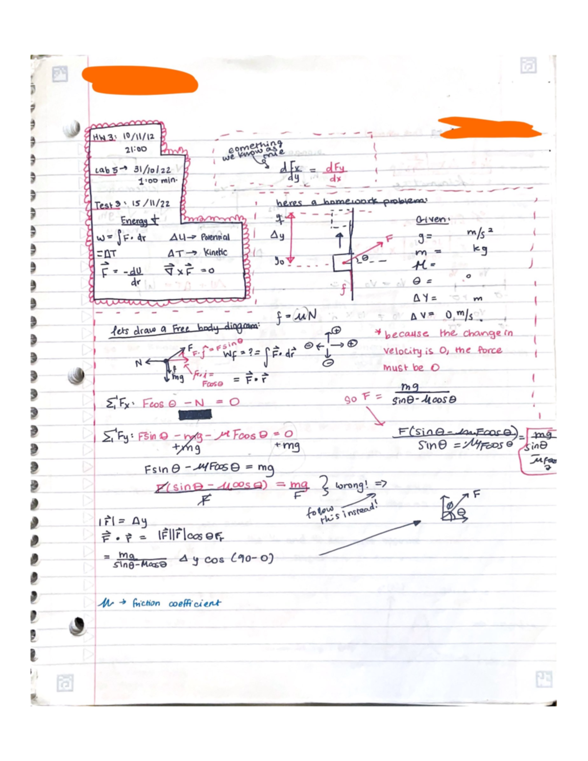 Physics - Free Body Diagram - PH 1113 - Studocu