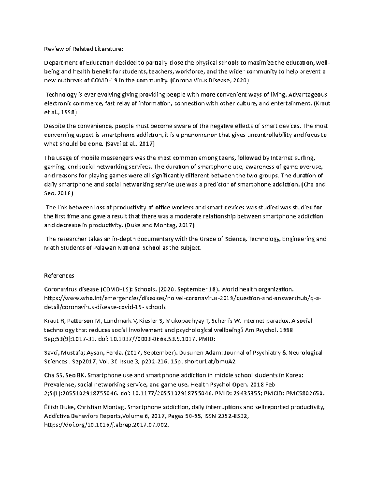 Rrl - rrl for DES - Review of Related Literature: Department of ...