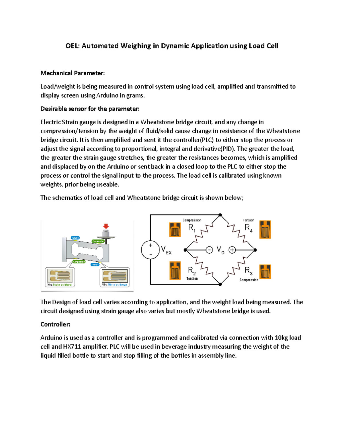 Control lab project report - OEL: Automated Weighing in Dynamic ...
