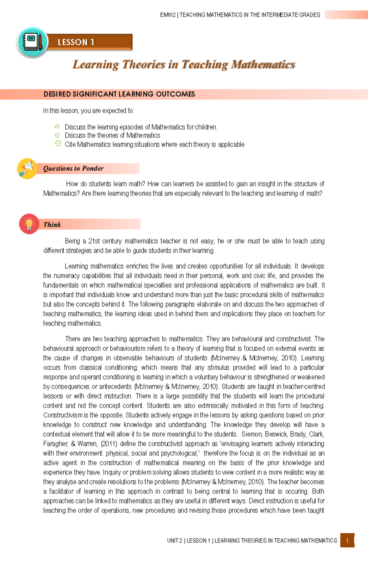 EM102-Unit2-Lesson 1-Different Learning Theories in Teaching ...