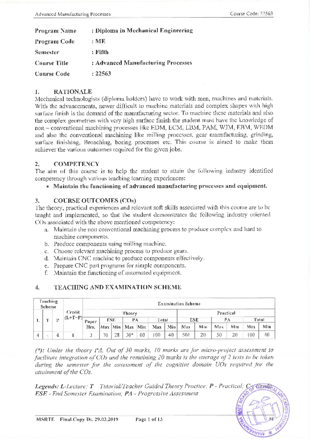 22563 - Advanced Manufacturing Processes-syllabus - Advanced ...