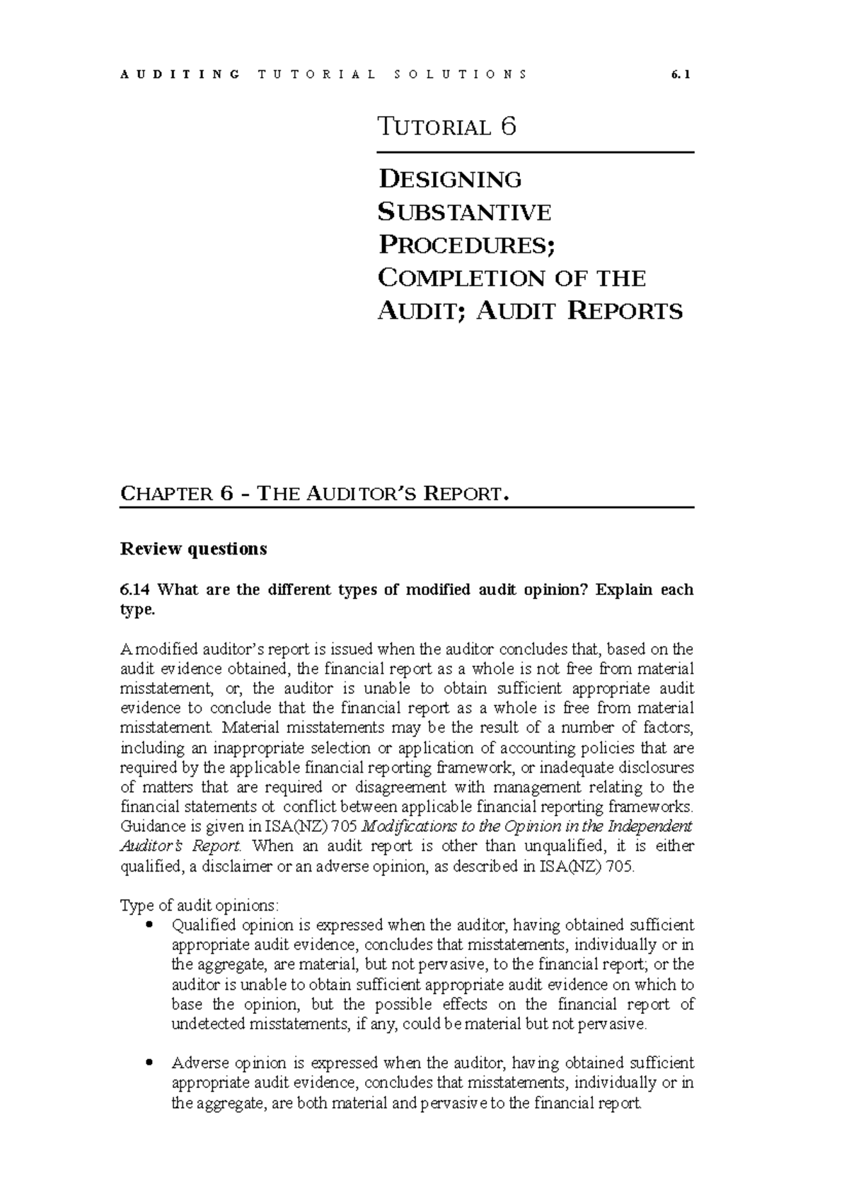 Sol Tut 6 Solution For Tutorial 6 Final 2022 With Answers Tutorial 6 Designing Substantive