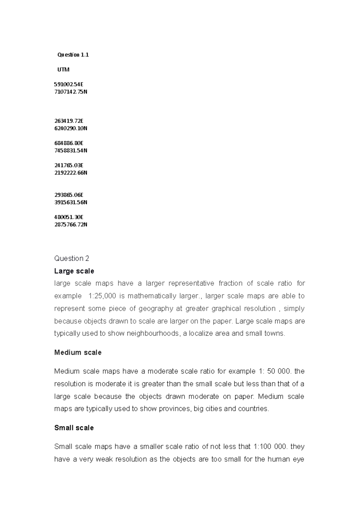 GGH2603 Assignment final - Question 1. UTM 591002 7107142 263419 ...