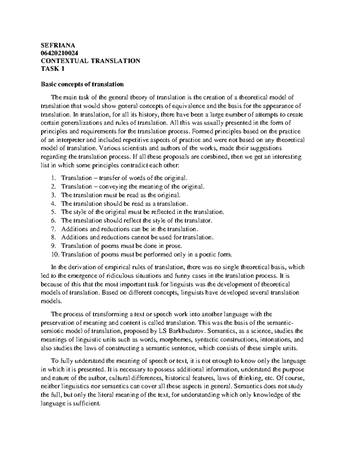 Sefriana 06420210024 TASK 1 Contextual Translation - SEFRIANA ...