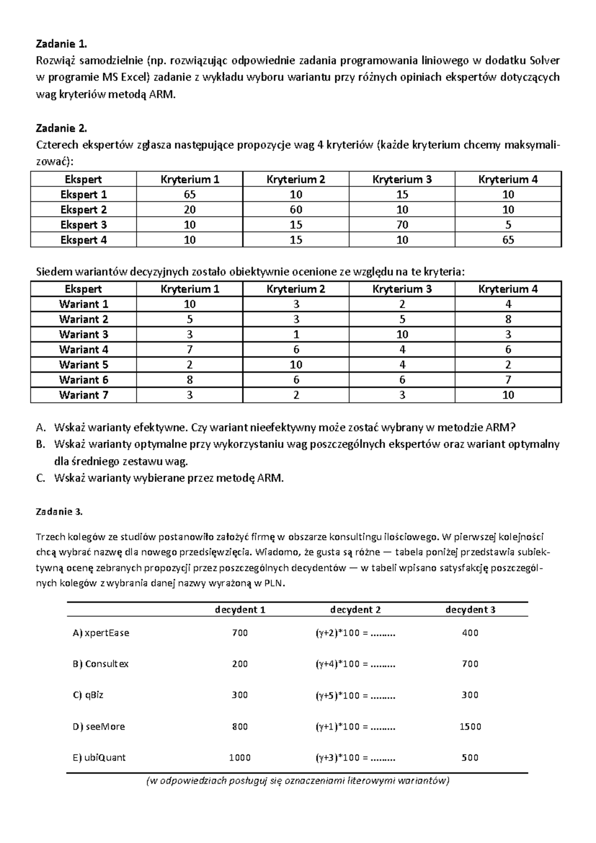 PD11 - PD, MIESI - Zadanie 1. Rozwiąż samodzielnie (np. rozwiązując ...