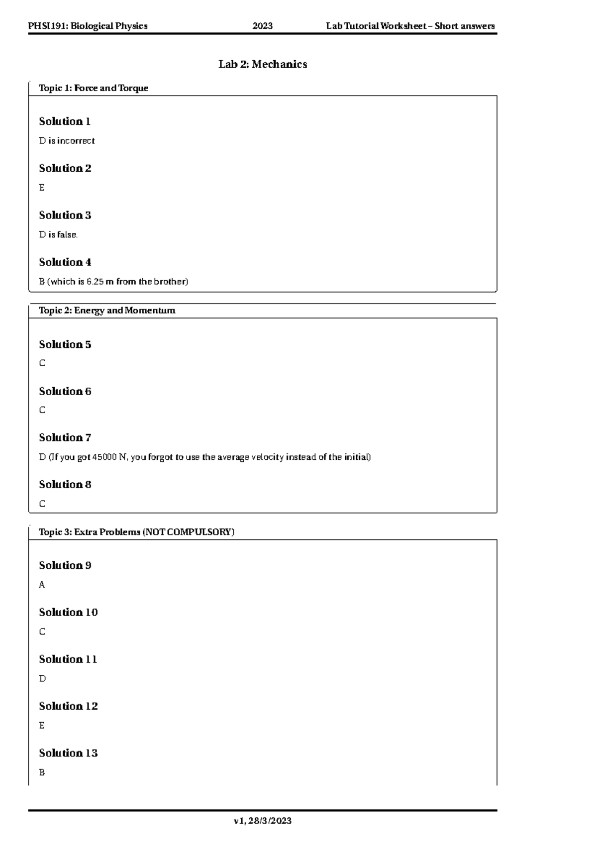 PHSI191 lab 2 worksheets - PHSI191: Biological Physics 2023 Lab ...