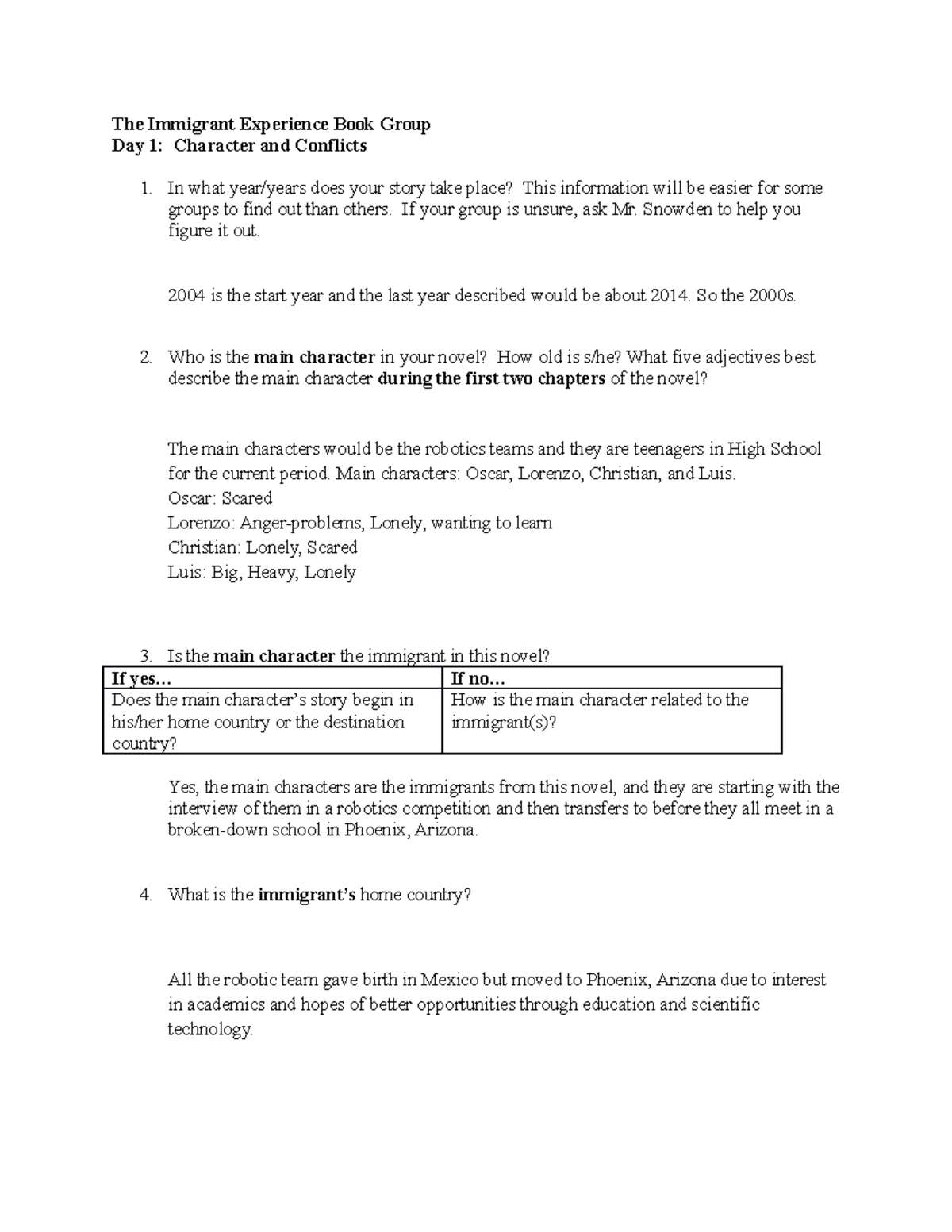 Book Group First Day - Hehehehaw - The Immigrant Experience Book Group ...