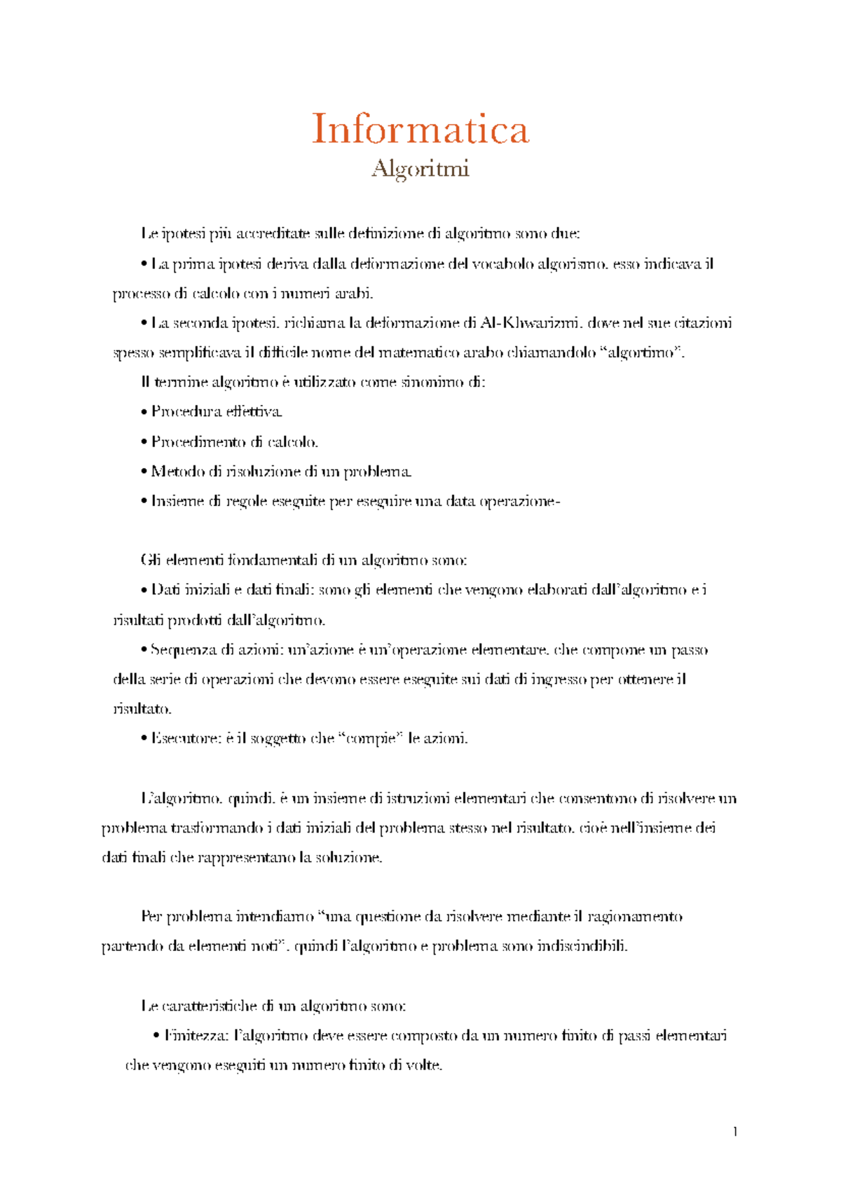 Informatica appunti per prima verifica - Informatica Algoritmi Le ...