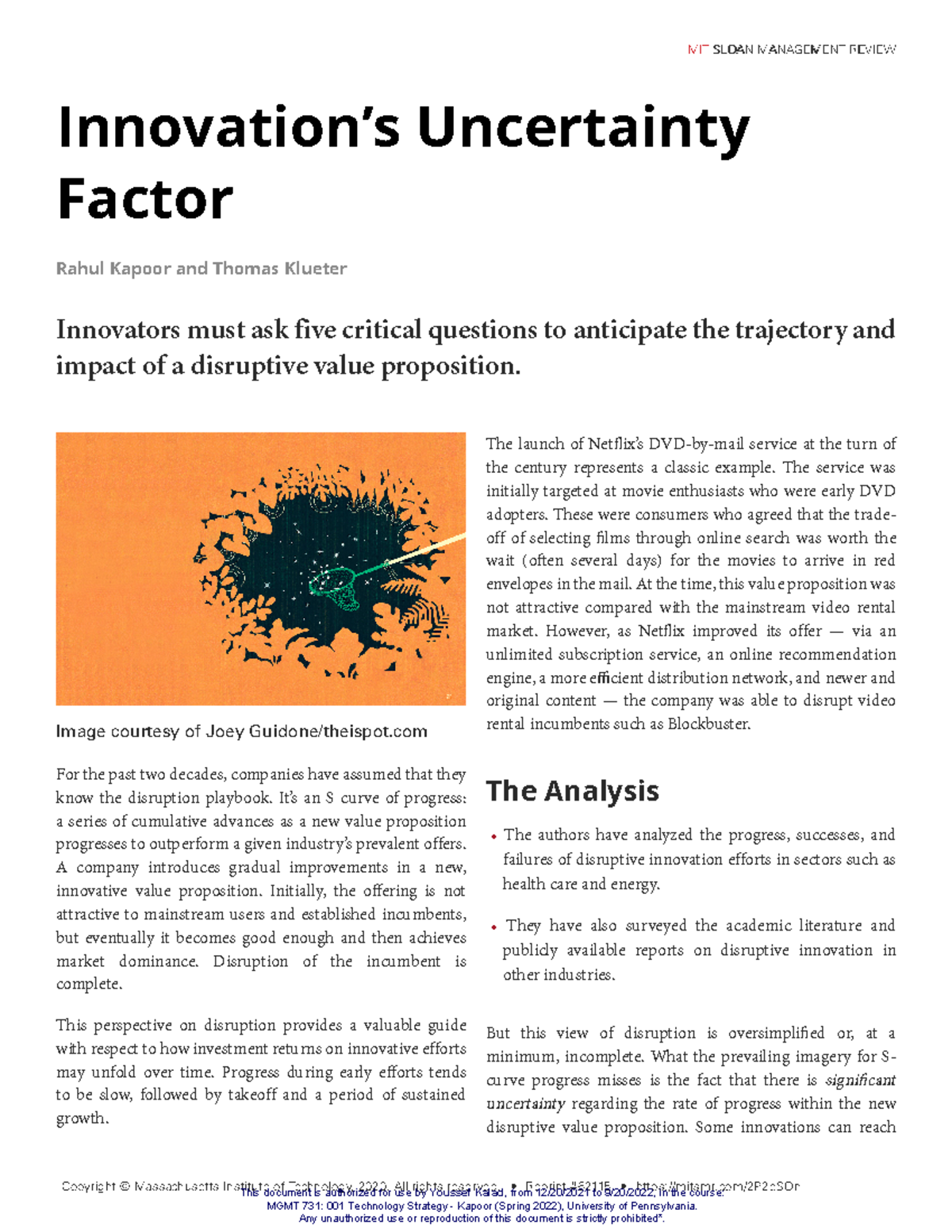 Innovation s Uncertainty Factor - Innovation’s Uncertainty Factor Rahul ...
