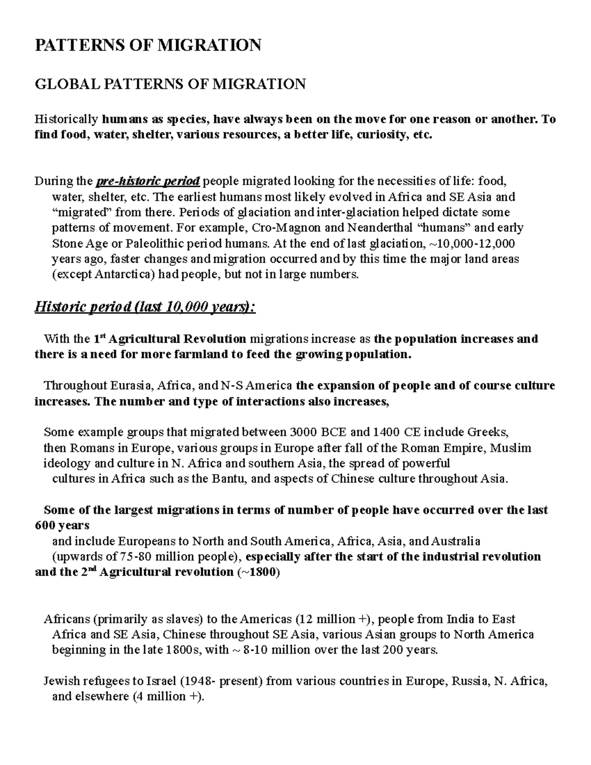 9-13-23 migration pattern trends - PATTERNS OF MIGRATION GLOBAL ...