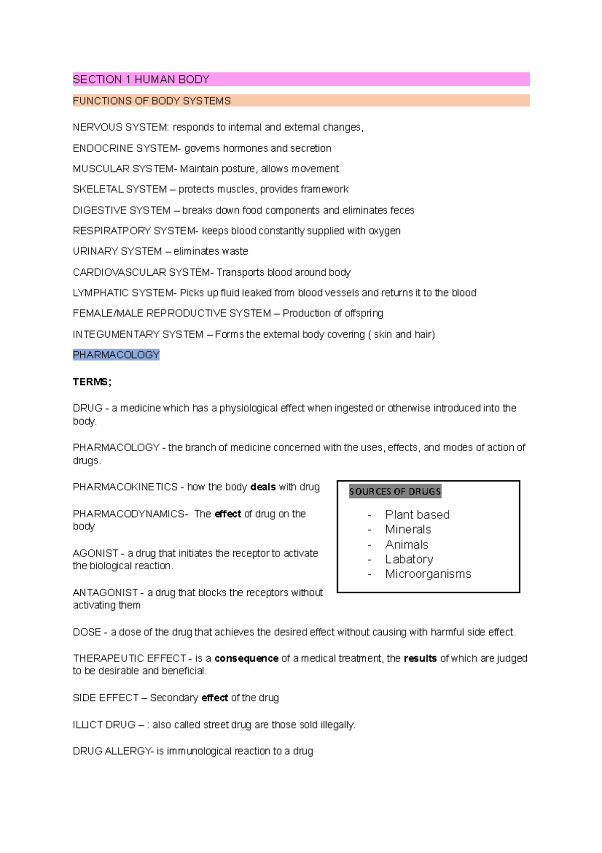 EXAM Notes Human Body Content SECTION 1 HUMAN BODY FUNCTIONS OF exam-notes-human-body-content-section-1-human-body-functions-of