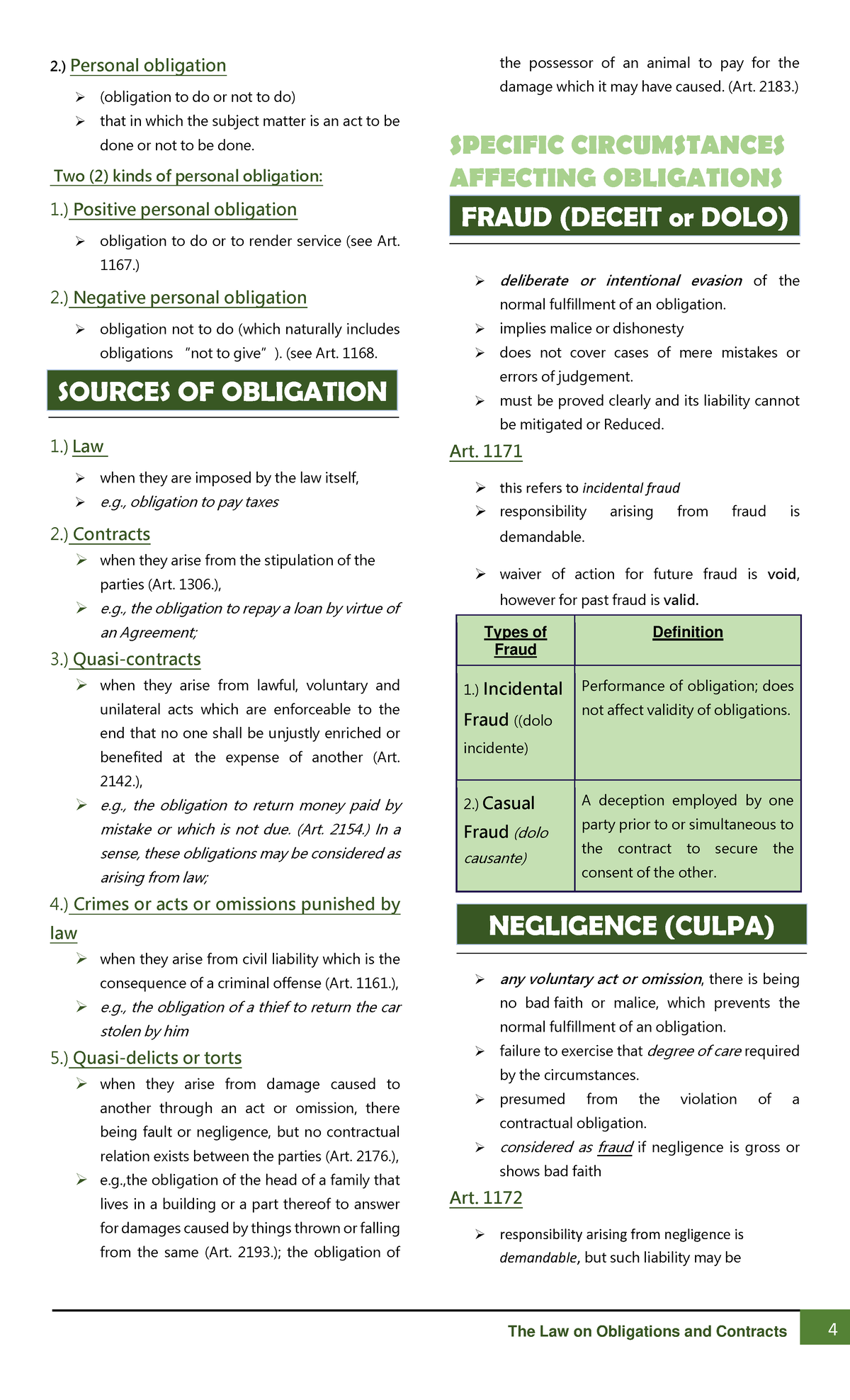 Philippine Civil Code Discussion Part 2 - The Law on Obligations and ...
