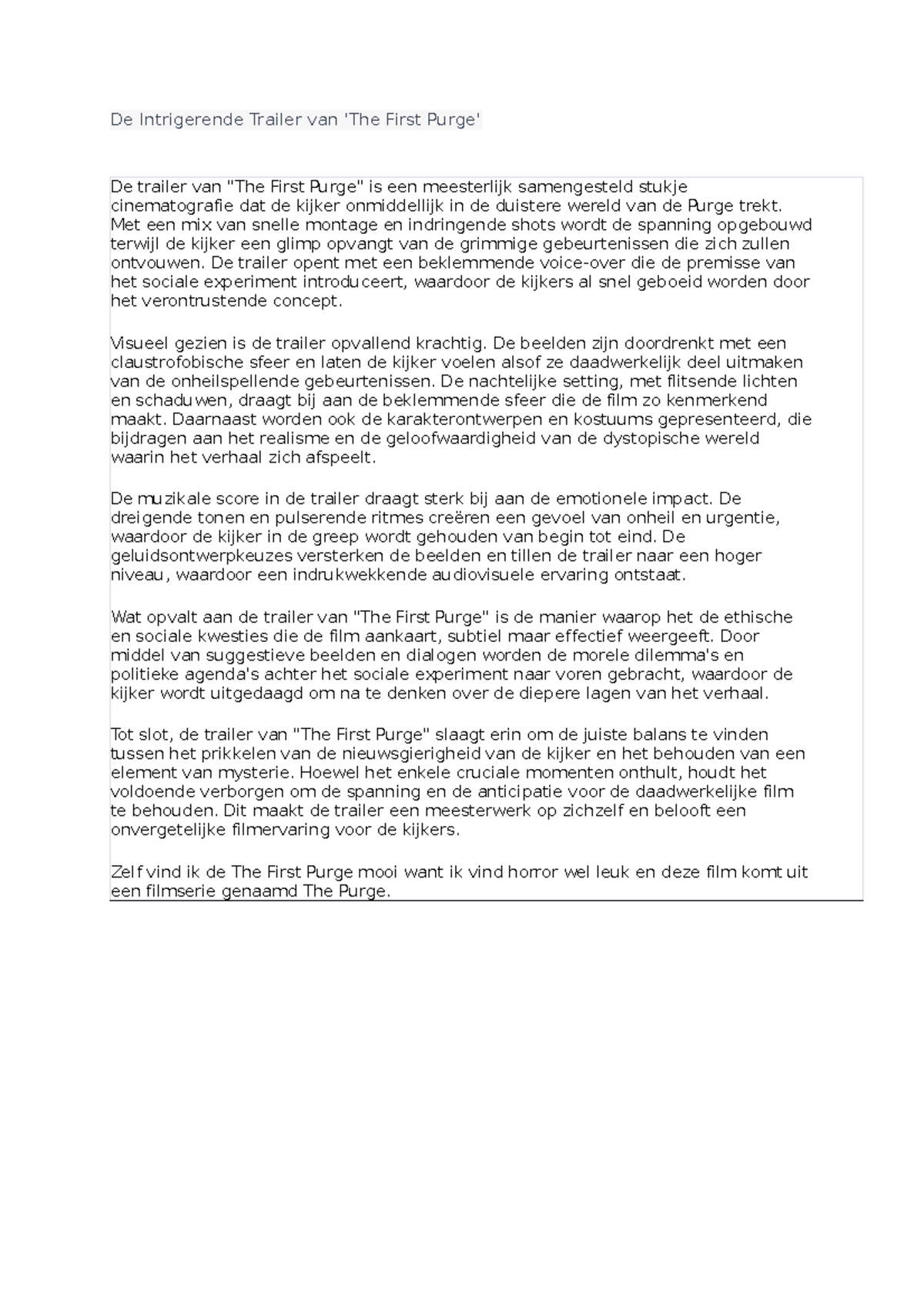 THE Purge - Opdracht van Nederlands - De Intrigerende Trailer van 'The ...