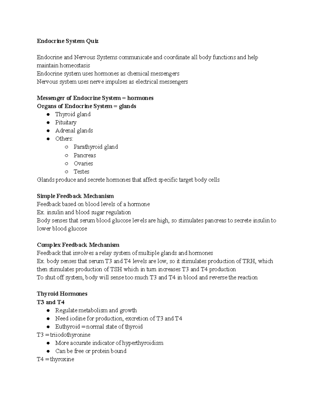 Endocrine System Quiz - quiz - Endocrine System Quiz Endocrine and ...