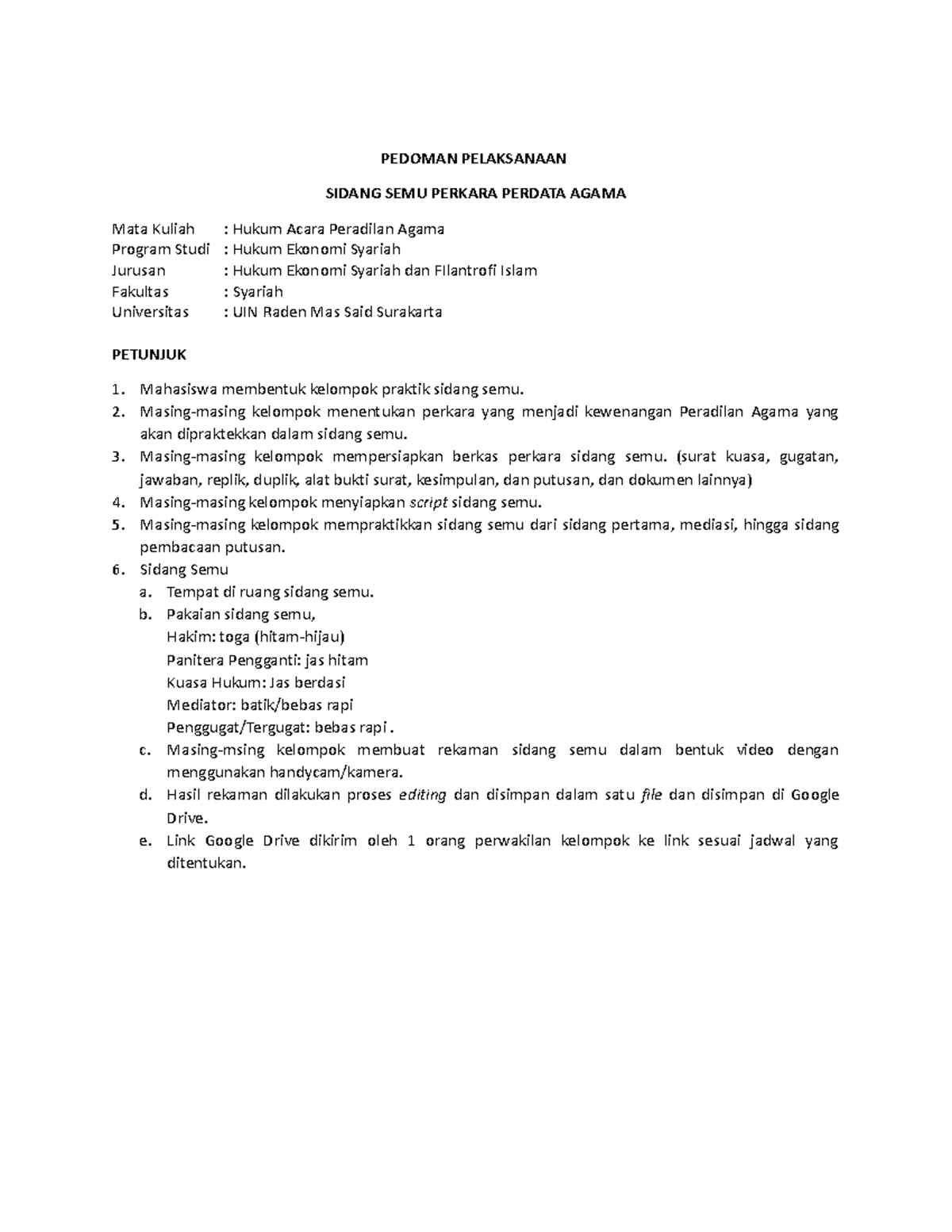 20221-Pedoman Sidang Semu Perkara Perdata Agama - PEDOMAN PELAKSANAAN ...