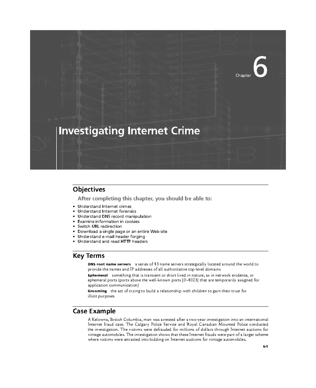 Investigating Internet Crime - 6- Objectives After completing this ...