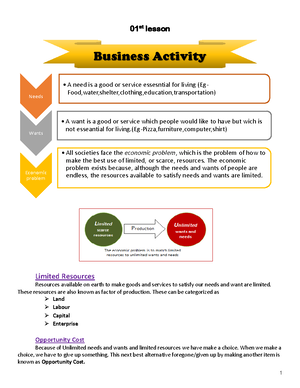 Caie igcse business studies 0450 theory v1 - ZNOTES SUMMARIZED NOTES ON ...