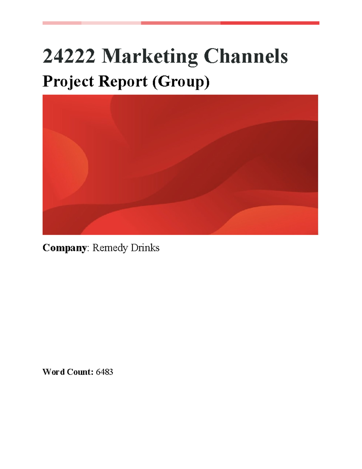 24222 Marketing Channels - 80% - 24222 Marketing Channels Project ...