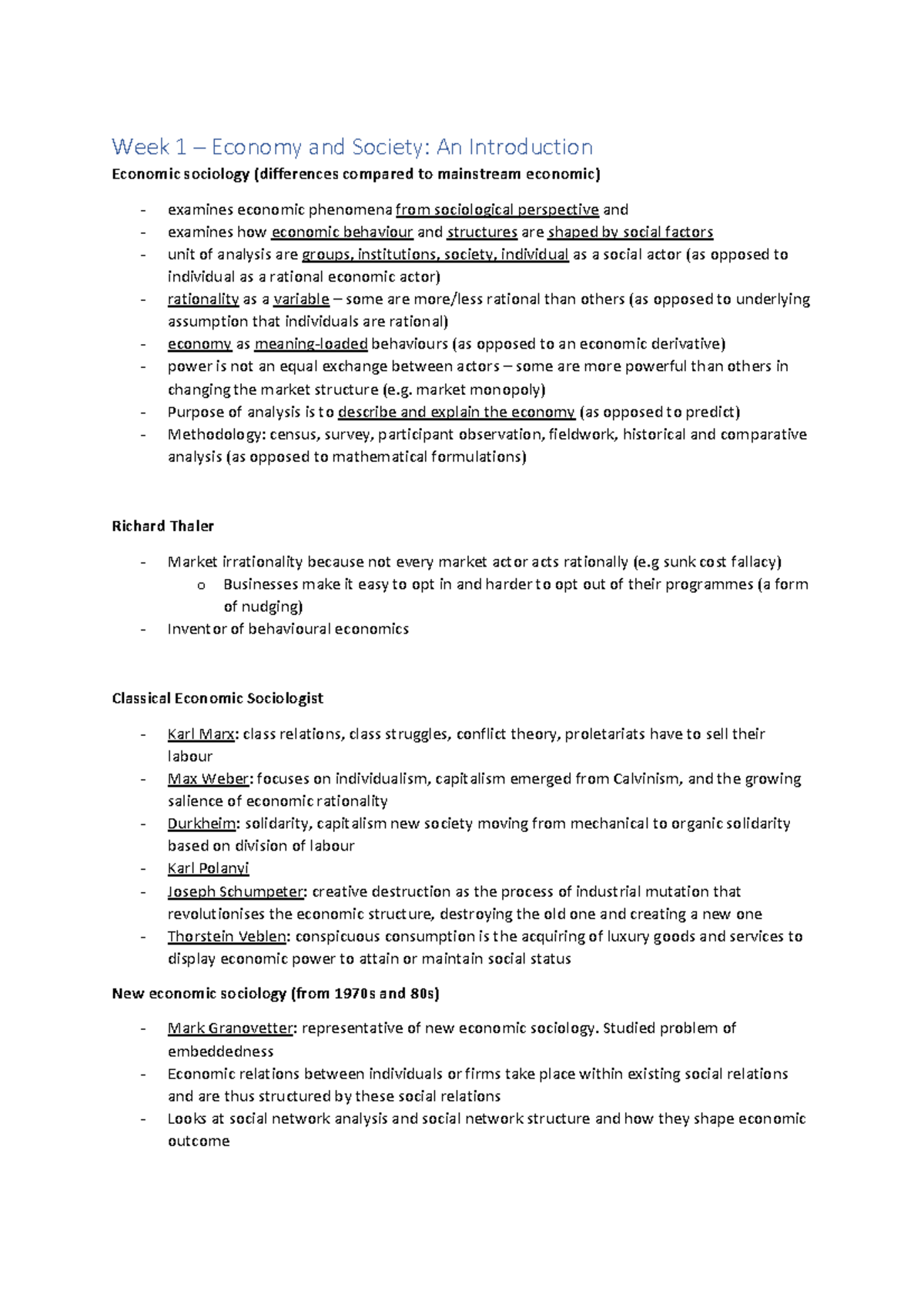 HS2003 Economy and Society - Week 1 – Economy and Society: An ...