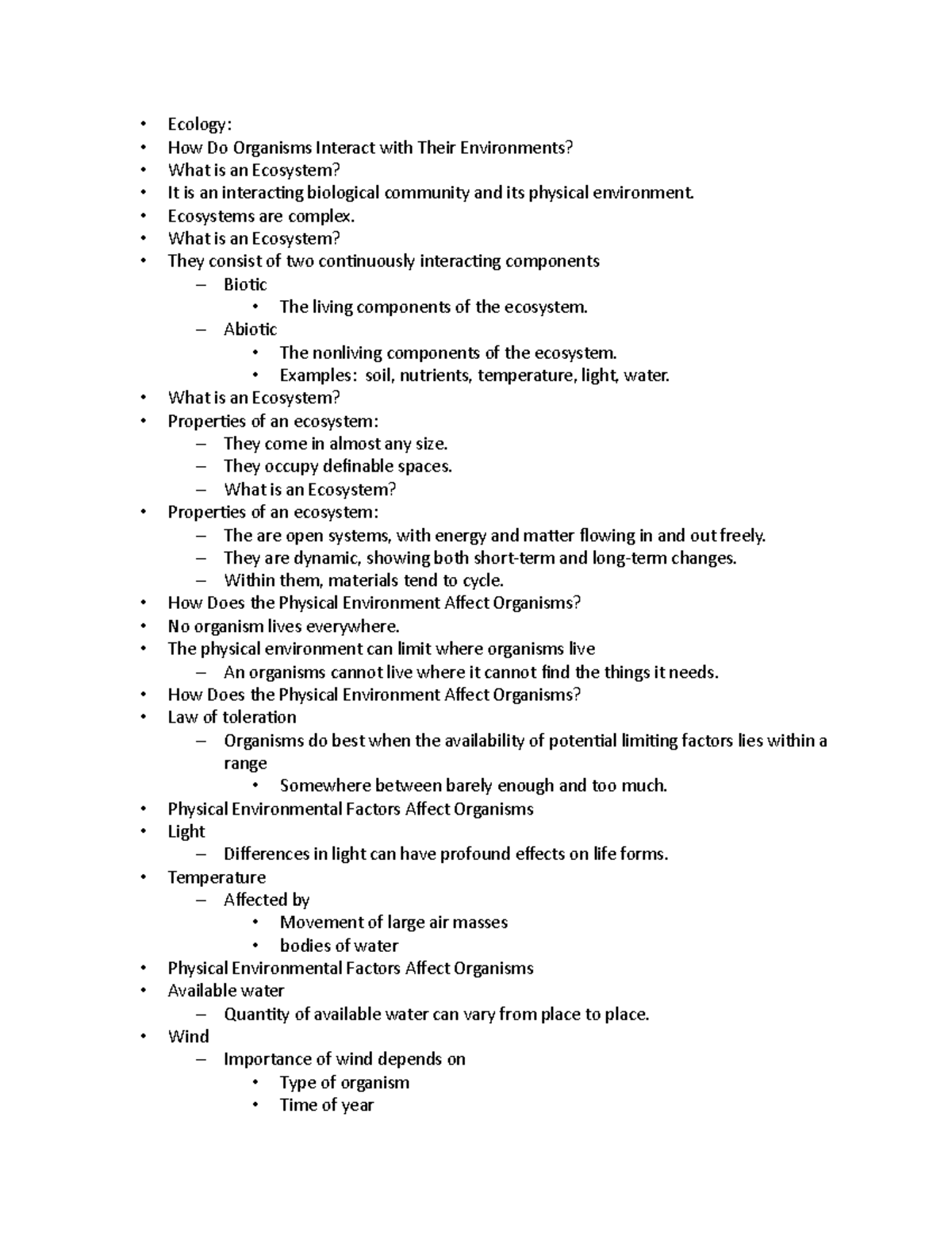 Chapter 16 - Ecology - Lecture notes 37/38 - Ecology: How Do Organisms ...