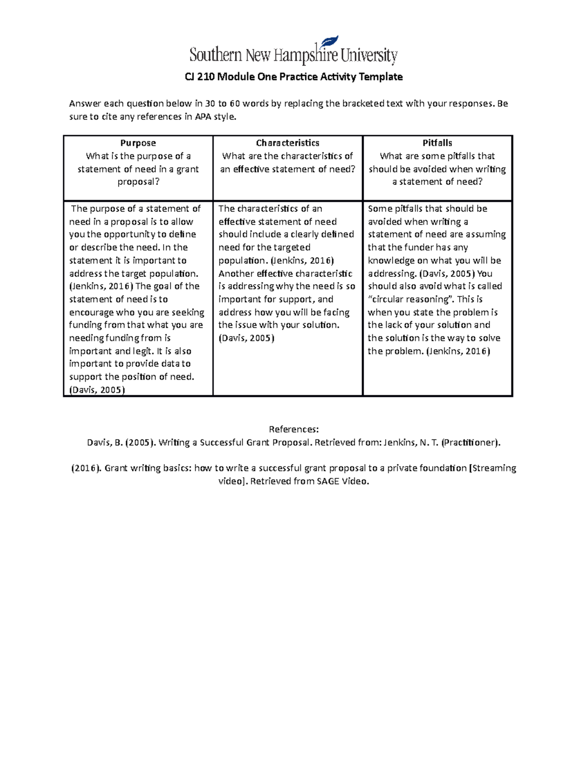 CJ 210 Mod One Activity - mod one assignment - CJ 210 Module One ...