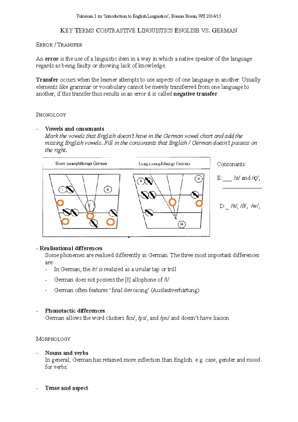 01 KEY Terms Solution - Tutorium 3 zu ‘Introduction to English ...