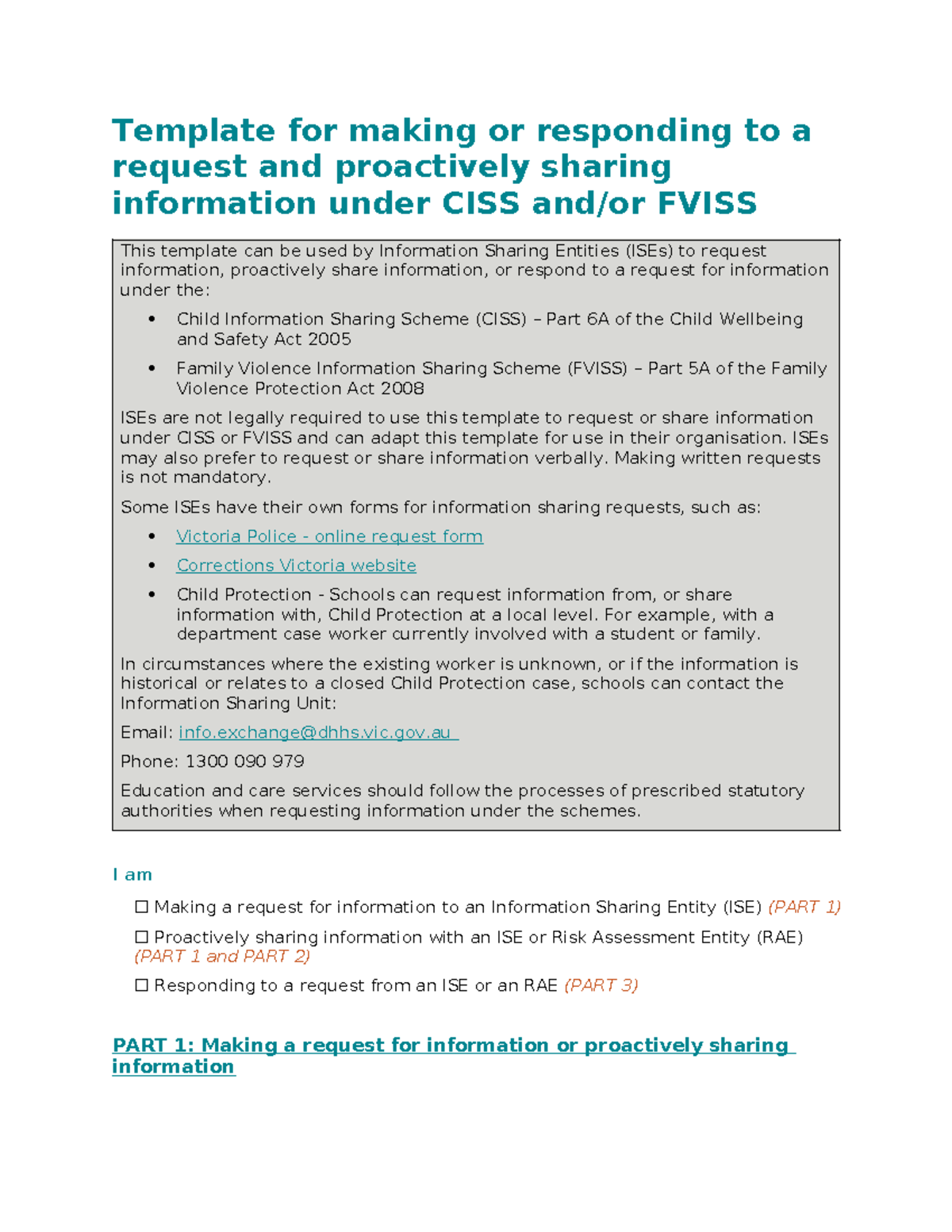 CISS- Fviss template for making or responding to request proactively ...