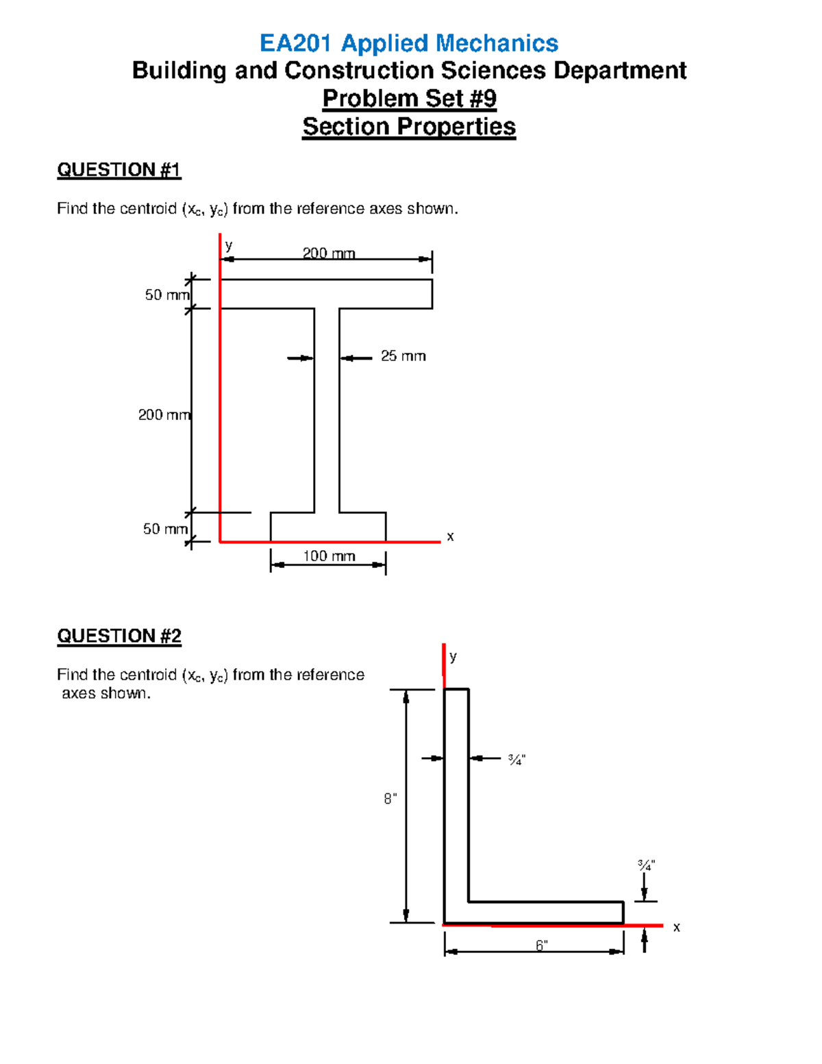 EA201 Problem Set 9-R1 - Homework set 6 to practice for final exam ...