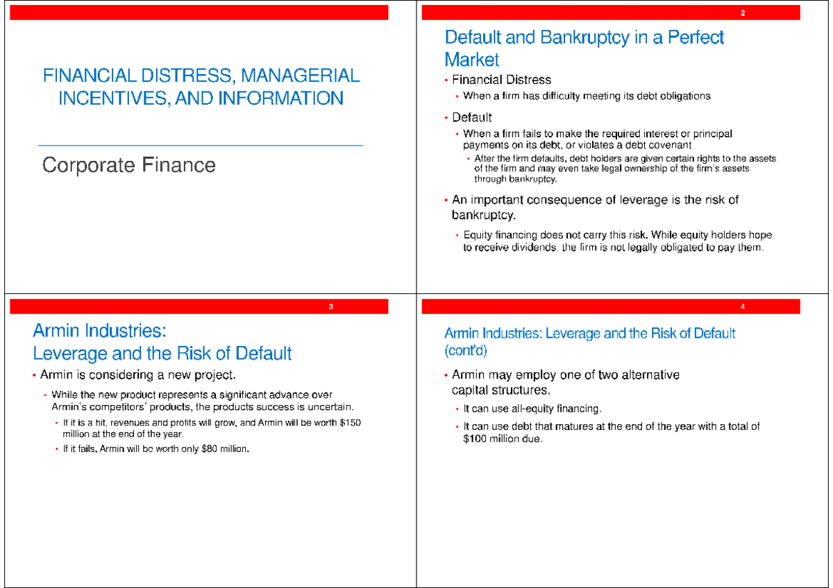 Cap structure 1 - important slides to be studied - Corporate Finance ...