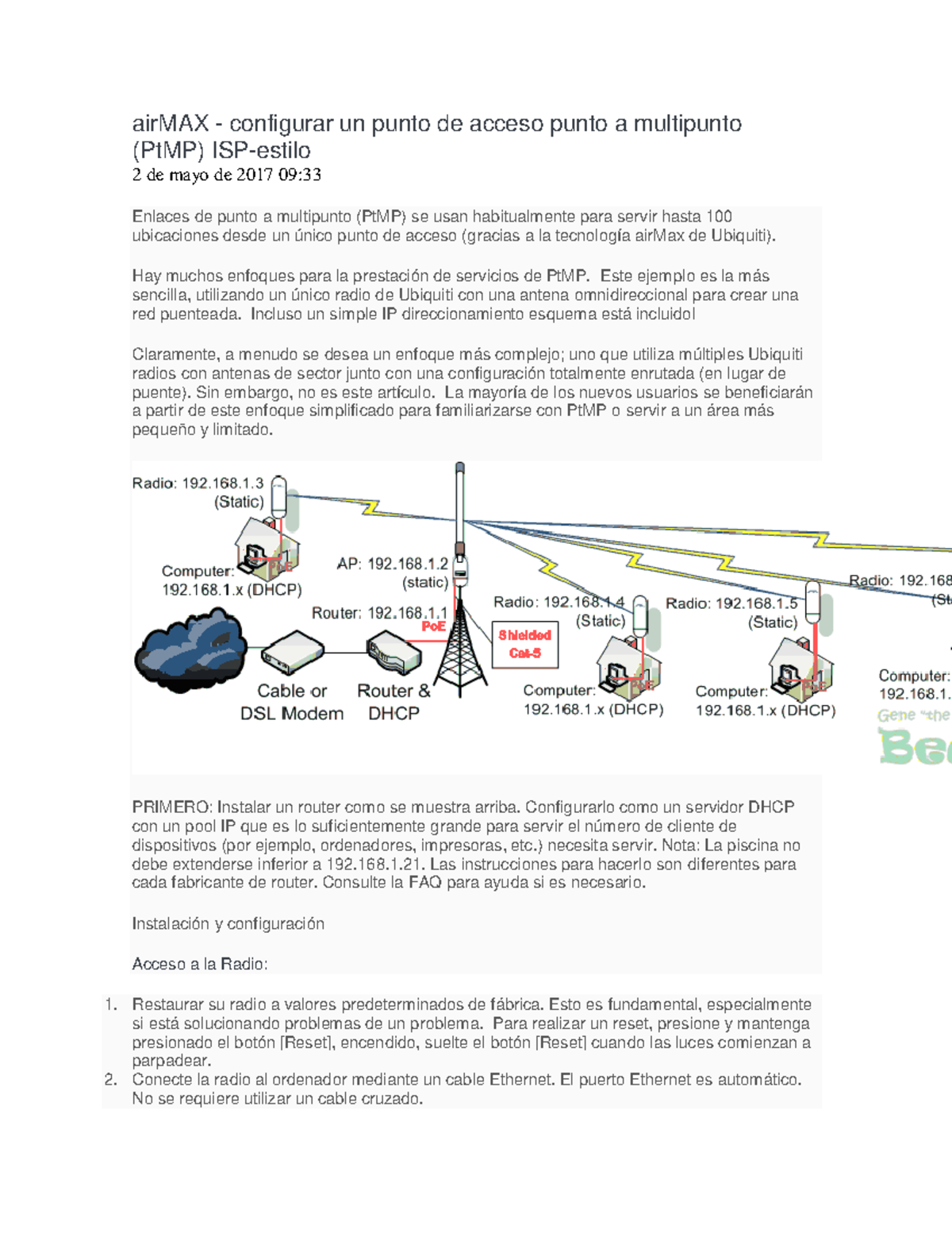Air MAX Enlace Punto Multipunto - airMAX - configurar un punto de ...