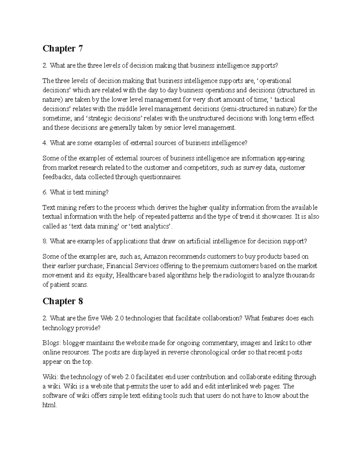 Week 3 - Week 3 - Chapter 7 What are the three levels of decision ...