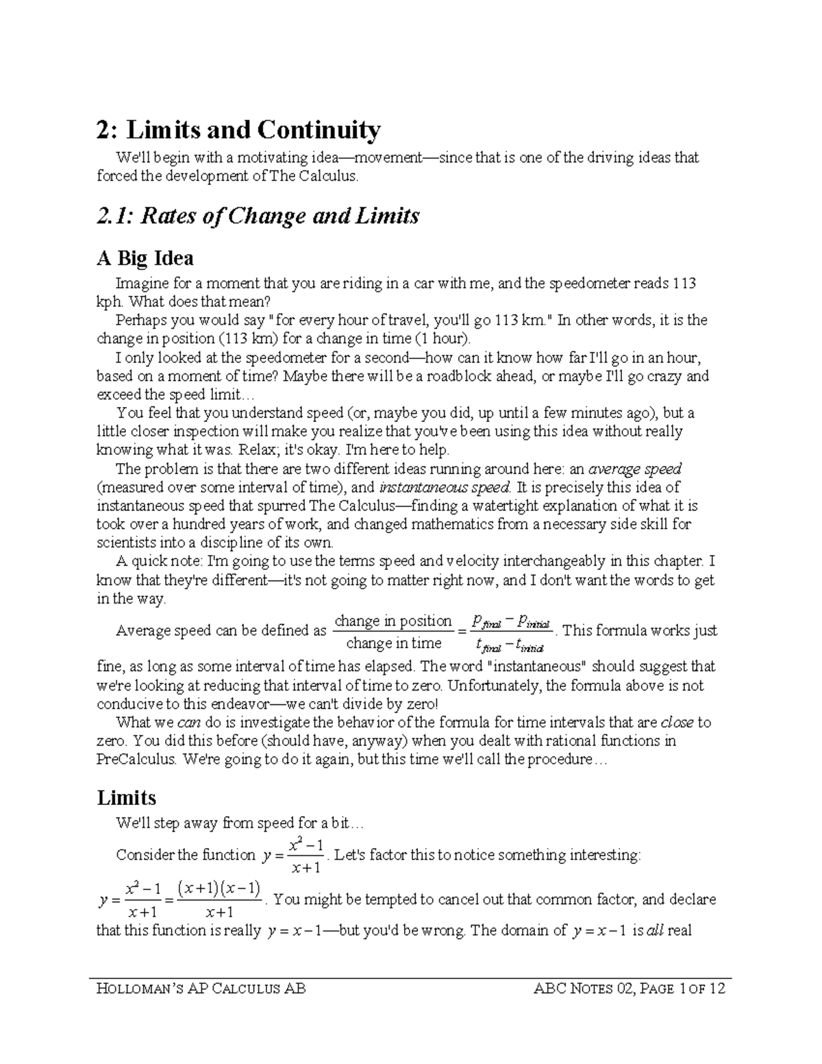 Limits & Continuity - ####### - Studocu