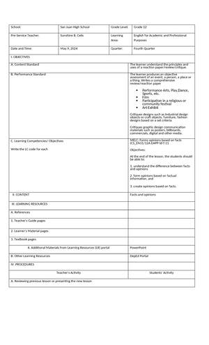 ESP 10 3rd quarter - Detailed LPs in esp - DETAILED LESSON PLAN IN ...