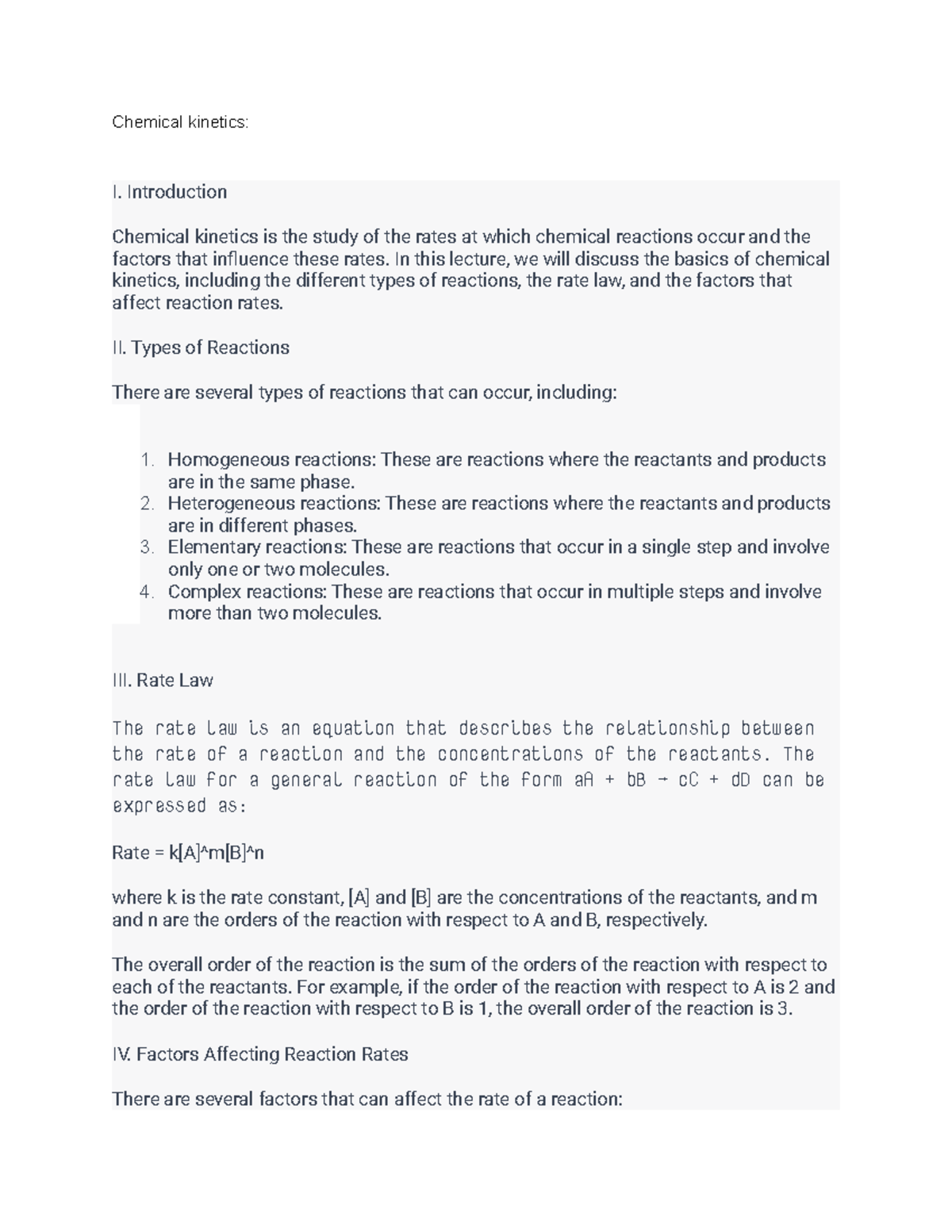 Chemical kinetics - Introduction Chemical kinetics is the study of the ...