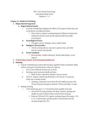 General Psychology Study Guide for Exam 1 (Chapters 1,2,7) - Exam 1 ...