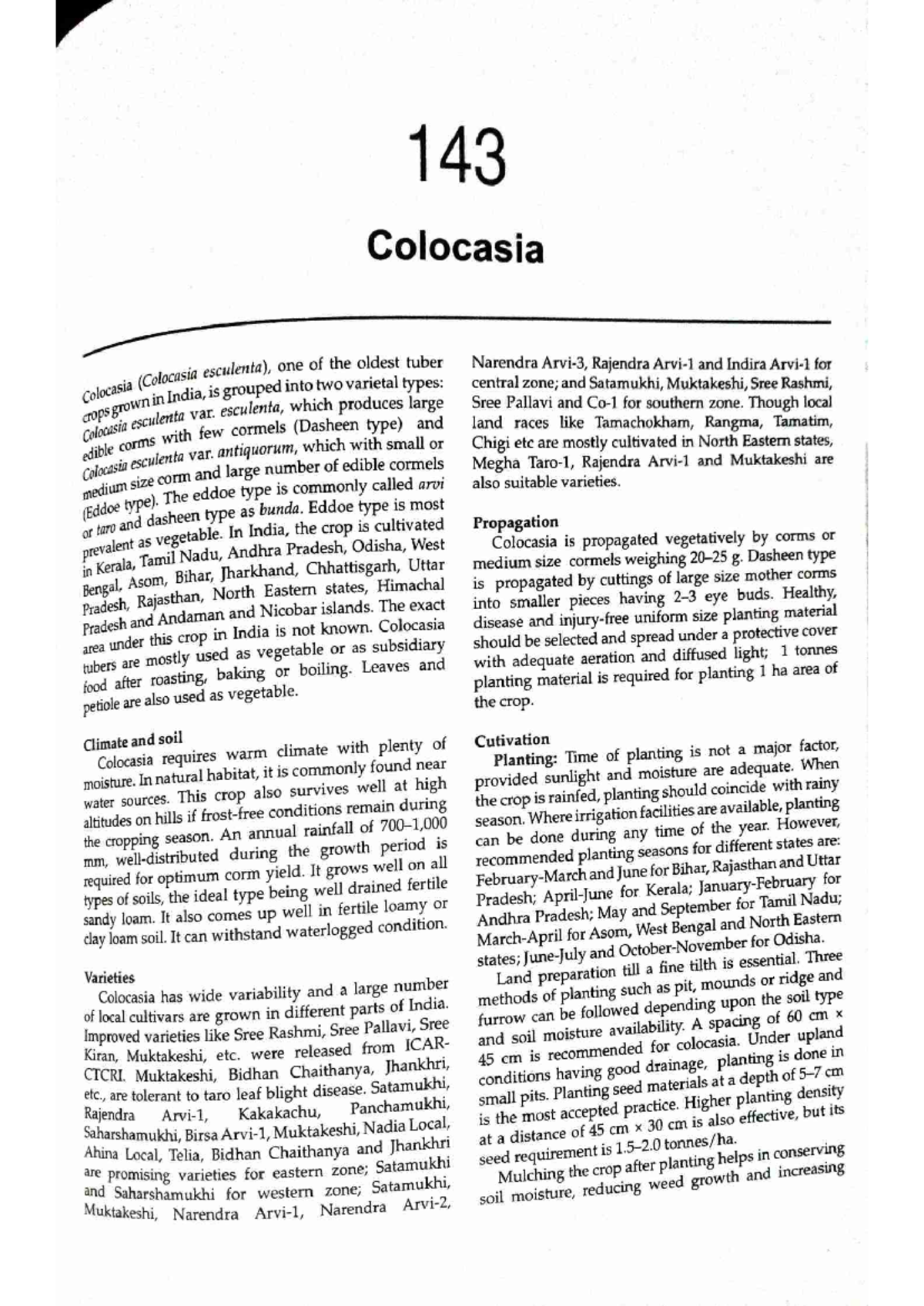 Colocasia - Cultivation - Potato And Tuber Crops - Studocu