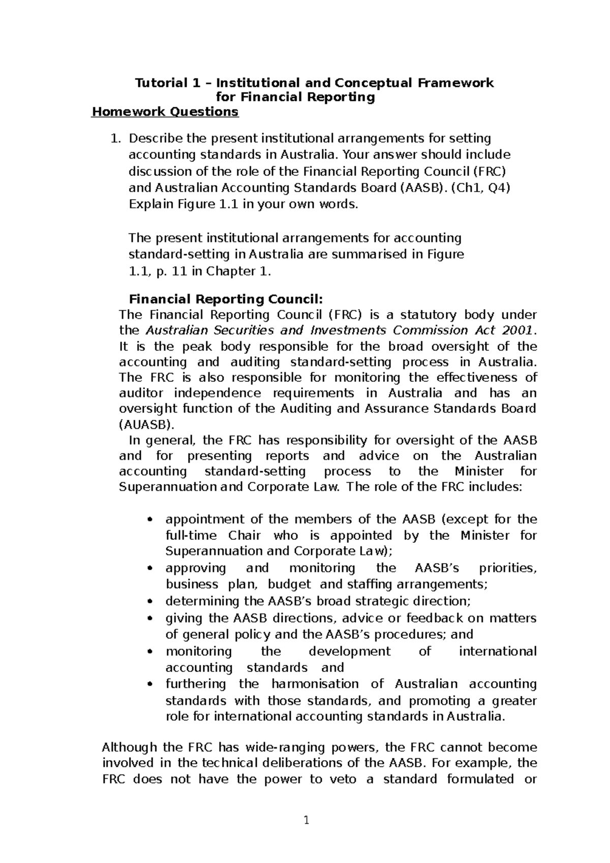 Tutorial 1 Homework Questions Solutions S1 2019 - Tutorial 1 ...