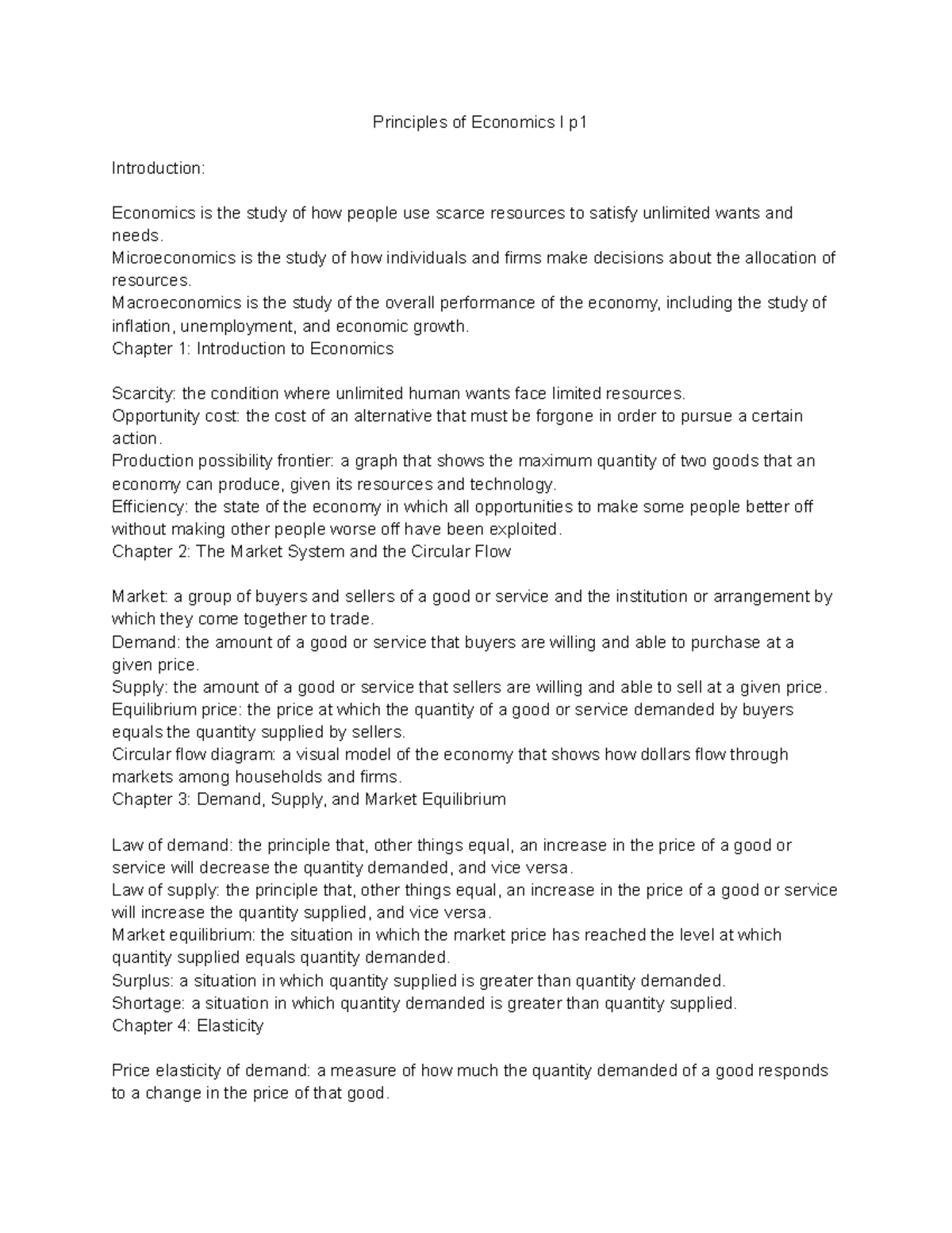 Principles of Economics I p1 - Principles of Economics I p Introduction ...