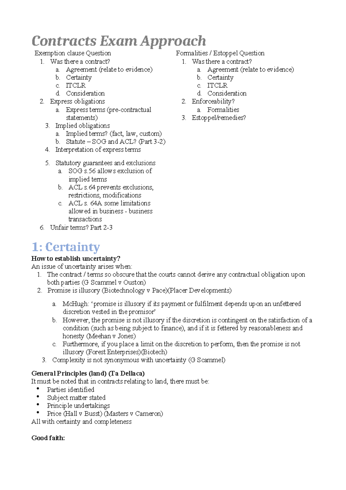 Contracts Exam Approach Scaffold - Contracts Exam Approach Exemption ...