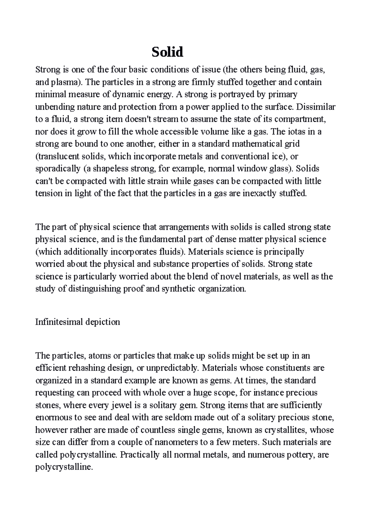 Solid - Ifah - Solid Strong is one of the four basic conditions of ...