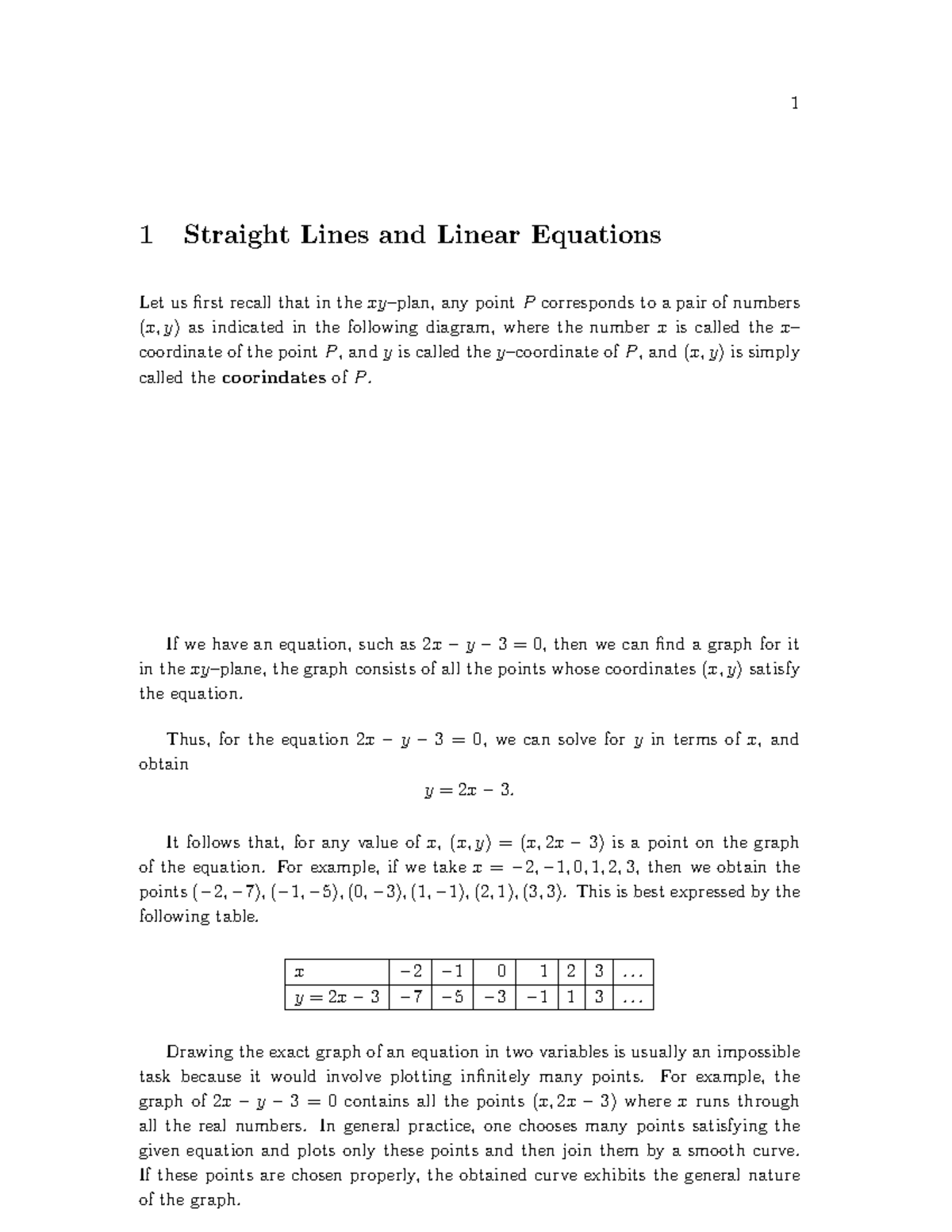 MATH120 Lecture Notes 1 - Straight lines and linear equations - 1 1 ...