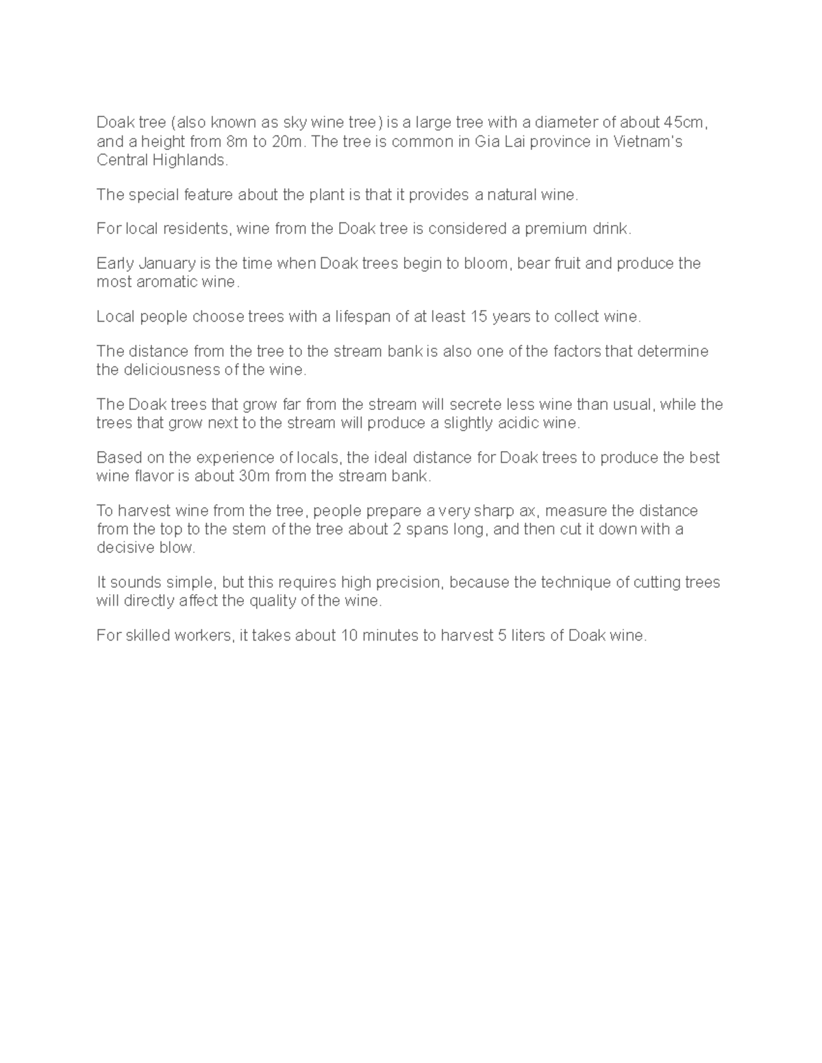 Doak tree - NOtes - Doak tree (also known as sky wine tree) is a large ...