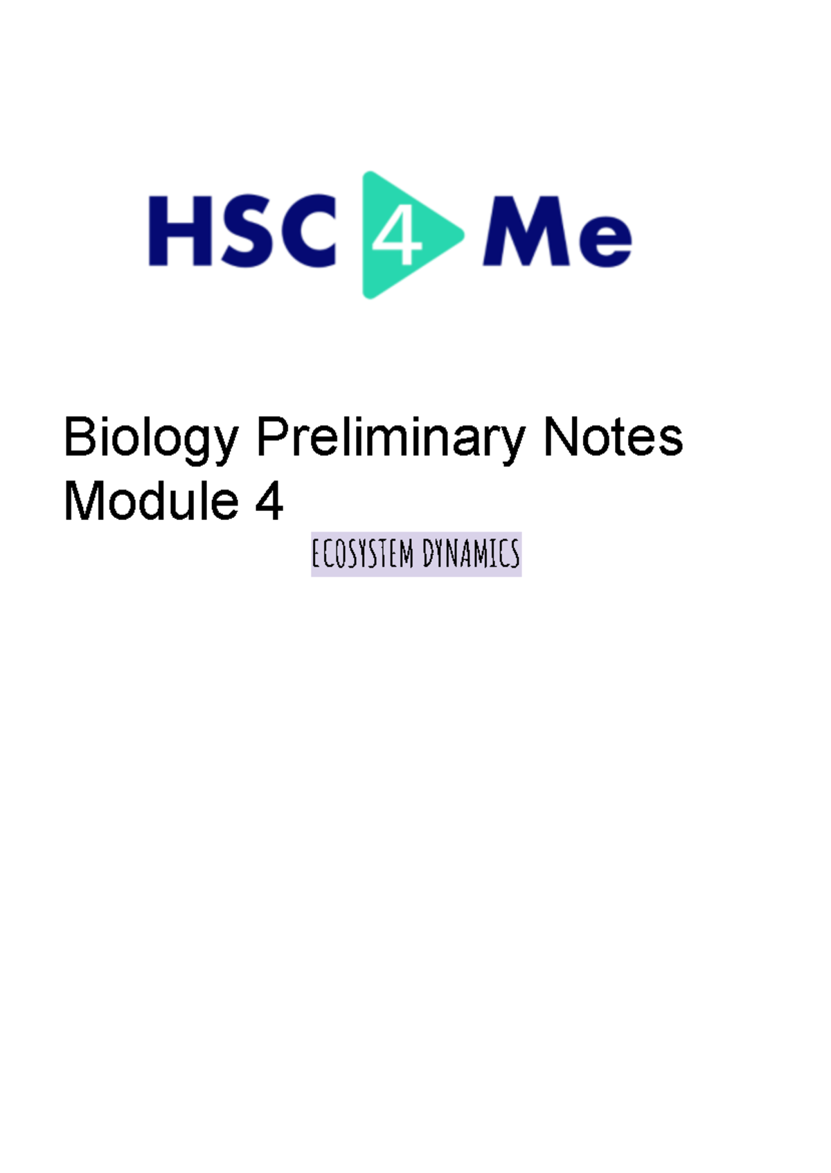 Biology Preliminary Notes Module 4 - Biology Preliminary Notes Module 4 ...