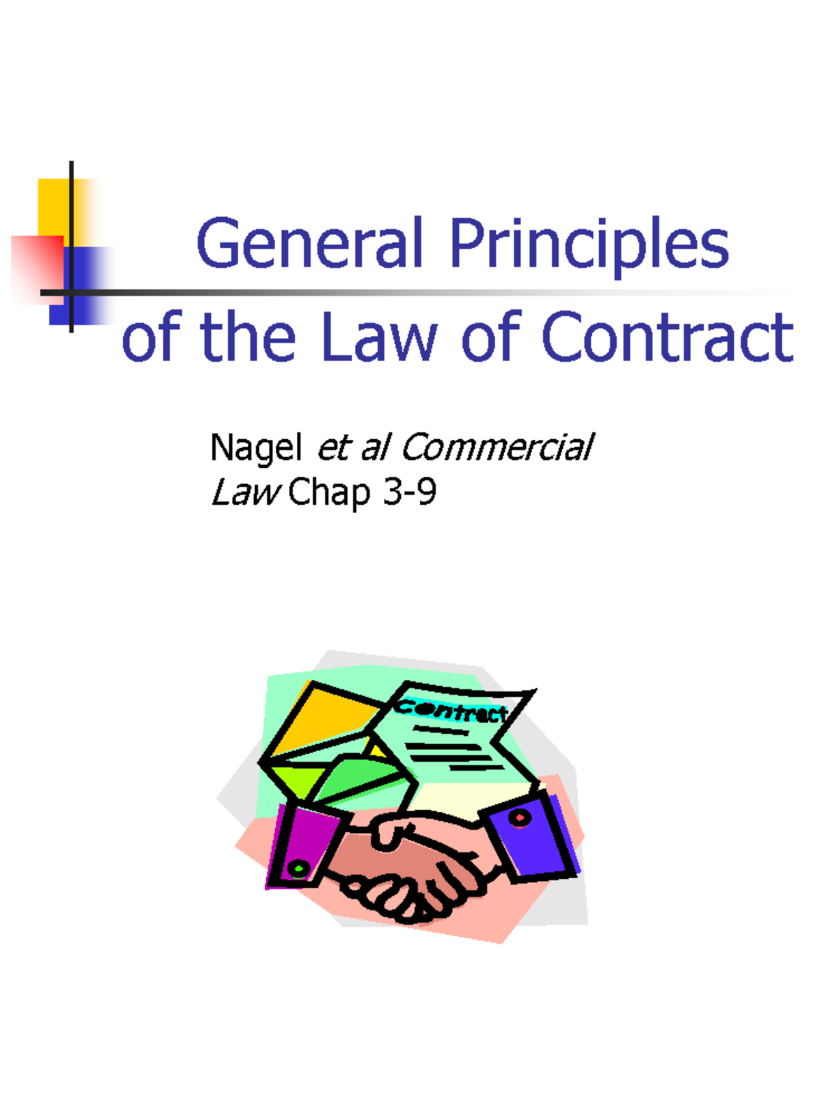 SU 0 Law of Ctr Gen Prin - General Principles of the Law of Contract ...