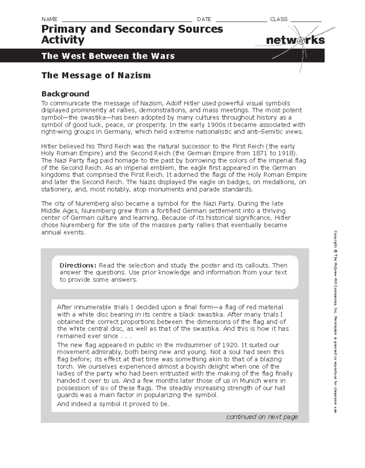 Message of Nazism - didnt do - netw rks The West Between the Wars ...