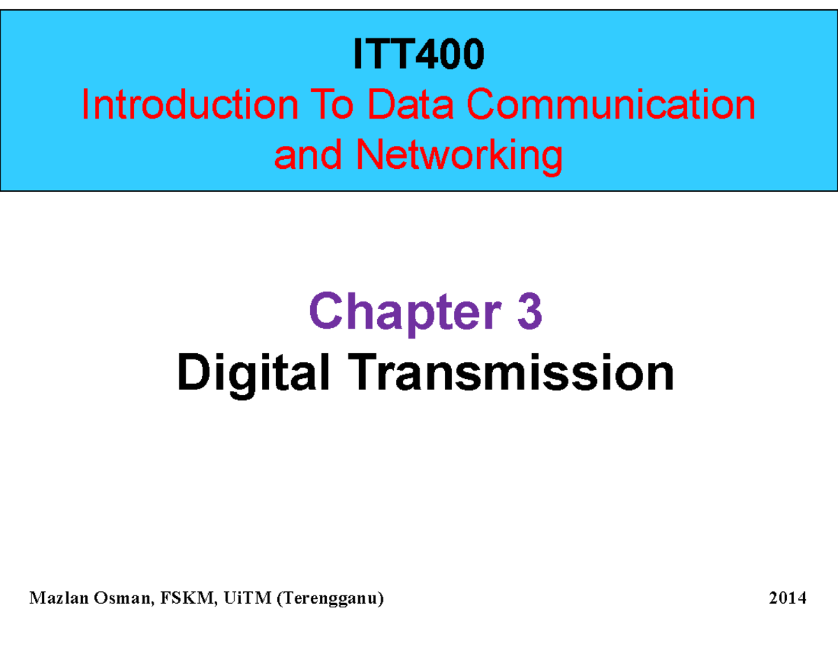C3 - to help student on their studies - ITT Introduction To Data Communication and Networking ...