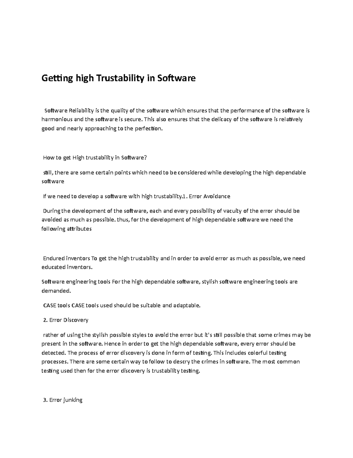 Getting high Trustability in Software - Getting high Trustability in ...